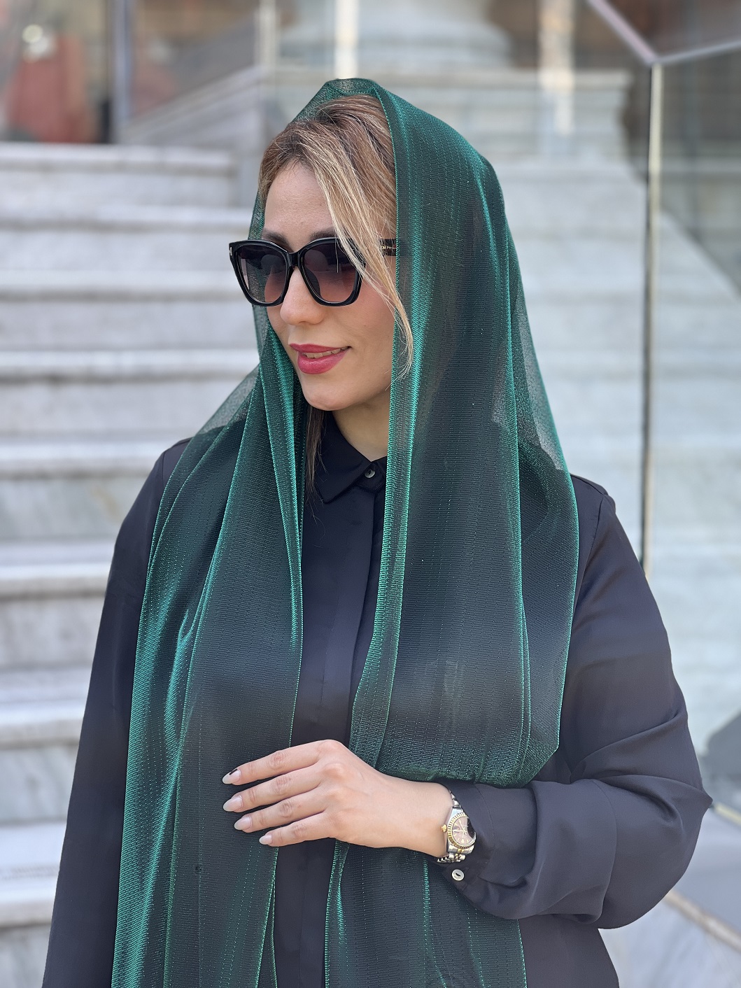 شال لیزری سبز زمردی - فروشگاه آنلاین ماکا استایل